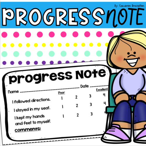 Parent Teacher Communication Daily Student Progress Note for Behavior ...