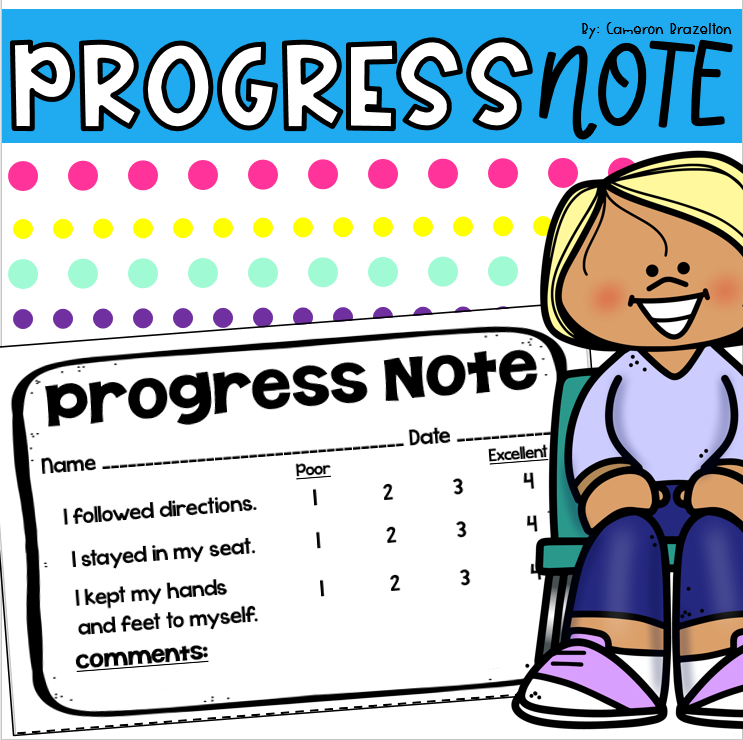 Parent Teacher Communication Daily Student Progress Note for Behavior ...