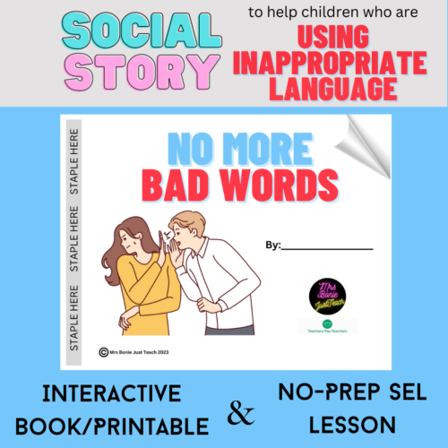 Bad Language/Cussing | Interactive Book/Printable | Behavior ...