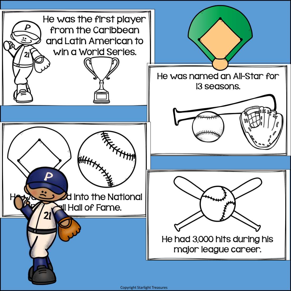 Roberto Clemente Mini Book for Early Readers- Hispanic Heritage Month ...