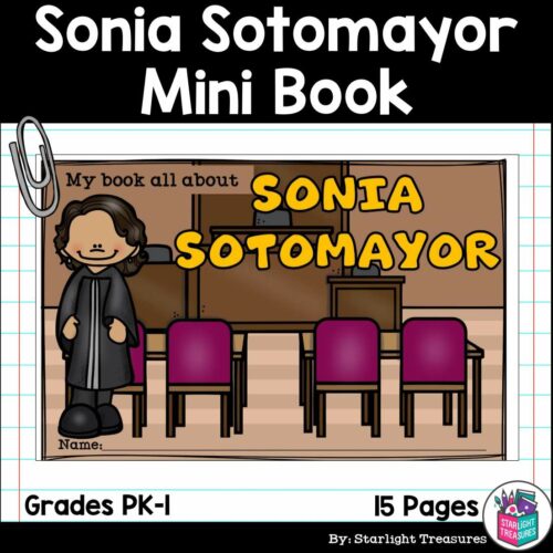 Sonia Sotomayor Mini Book for Early Readers- Hispanic Heritage Month ...