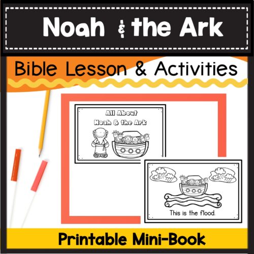 Noah's Ark Bible Lesson with Visuals, Mini-book, key verse coloring ...