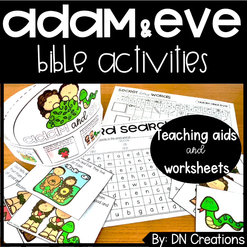 Adam and Eve Bible Activities l Adam and Eve Craft and Worksheets for ...