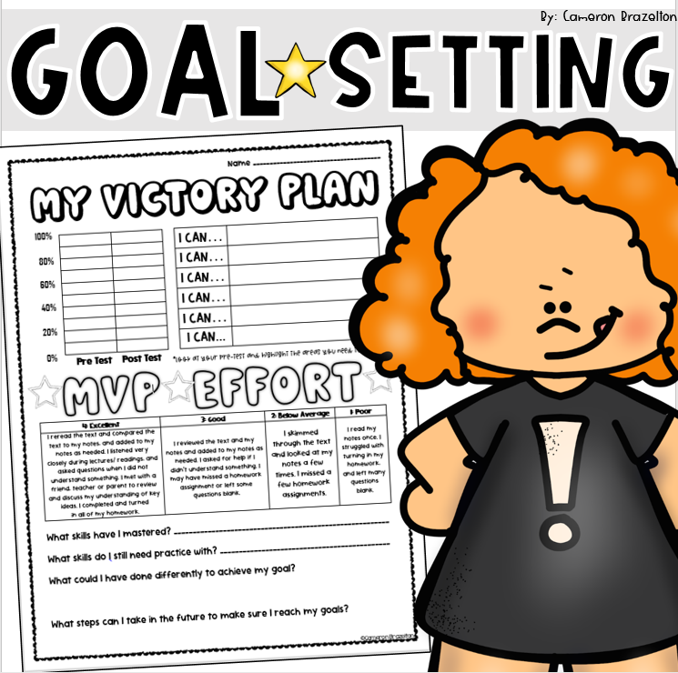 Student Goal Setting Data Tracking I Can Statement Self Reflection Sheet