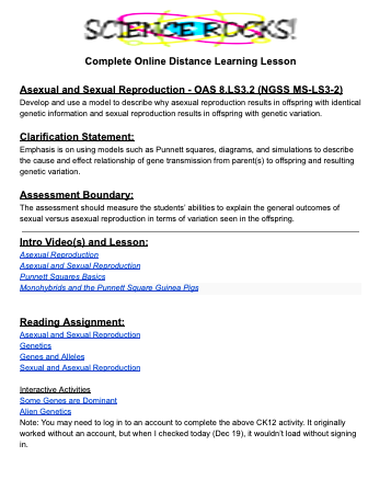Complete Online Distance Learning 8th Science Bundle OAS, NGSS - Classful