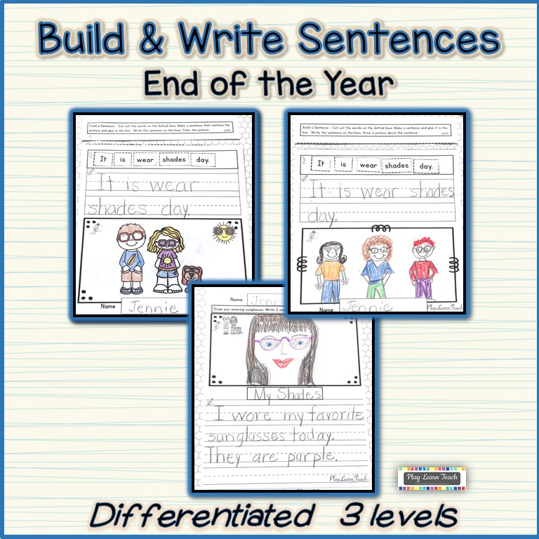 Sentence Writing End of Year Scrambled Sentences - Classful