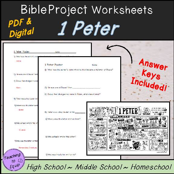 Book of 1 Peter Bible Summary Overview Activity - Classful