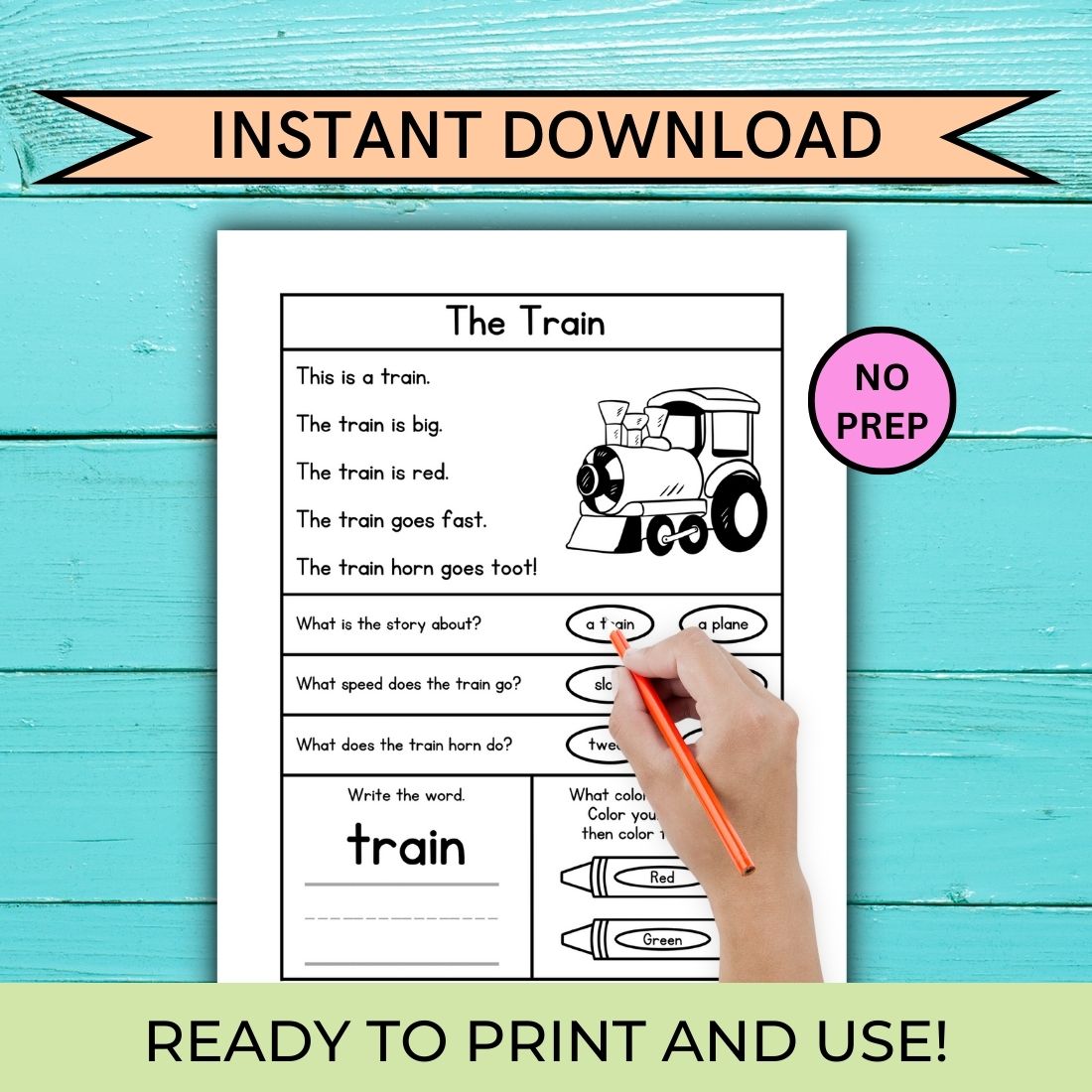 Reading Comprehension Worksheets for Preschool, Kindergarten, First ...