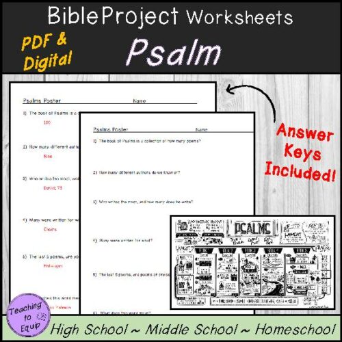Bible Book of Psalms Summary Overview activity - Classful