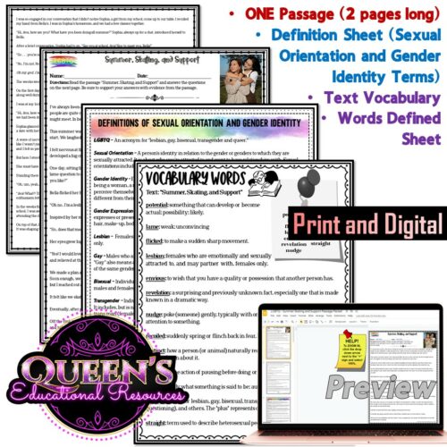 LGBTQ Reading Passage | LGBTQ Activities | LGBTQ Worksheets | Pride ...