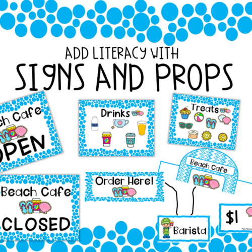 Beach Cafe Dramatic Play Set for Preschool, PreK and Kindergarten ...