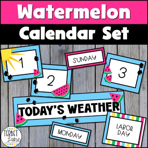 Watermelon Theme Bulletin Board Calendar Set - Classful