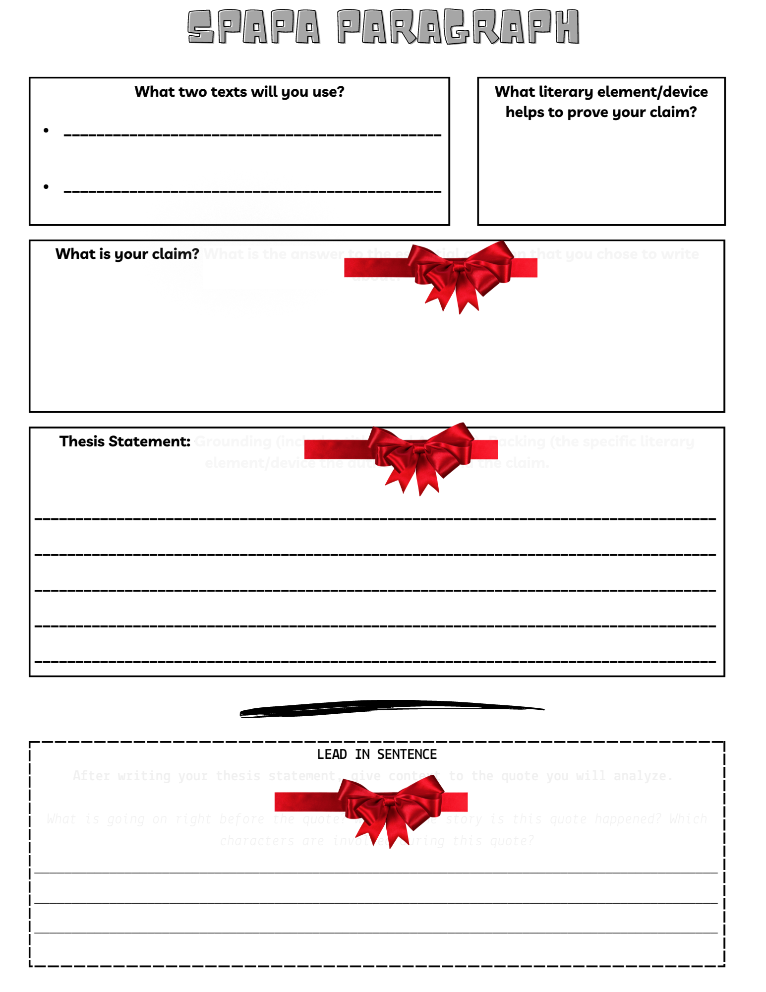 Literary Analysis How To Student Graphic Organizer - Classful