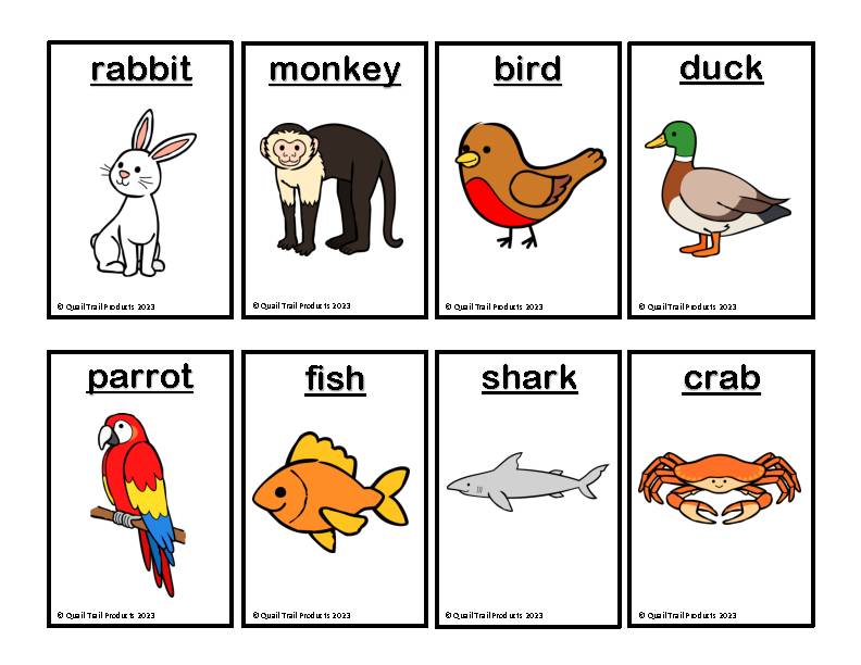 Spanish Flash Cards and Task Cards - Animals - Classful