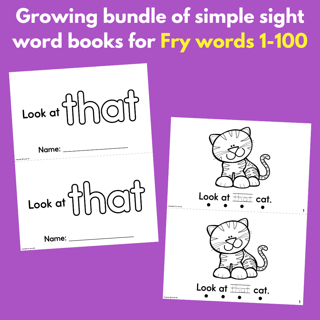 Sight Word Books Bundle - Fry Sight Words 1-100 Practice Reading ...