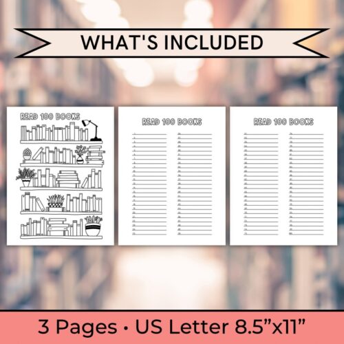 Book Reading Tracker Printable, Reading Log for Adults or Kid, Reading ...
