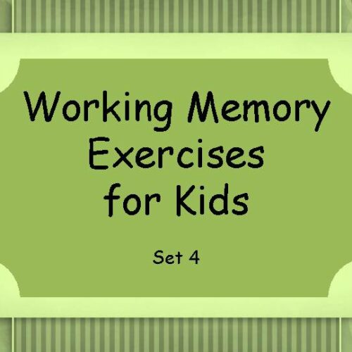 Working Memory Activities for Kids - Set 4 - Classful