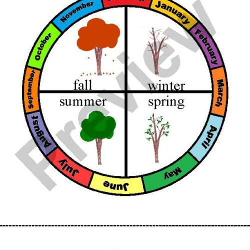 Circular Seasons and Months Chart/Calendar -BUNDLE Large & Small - Classful
