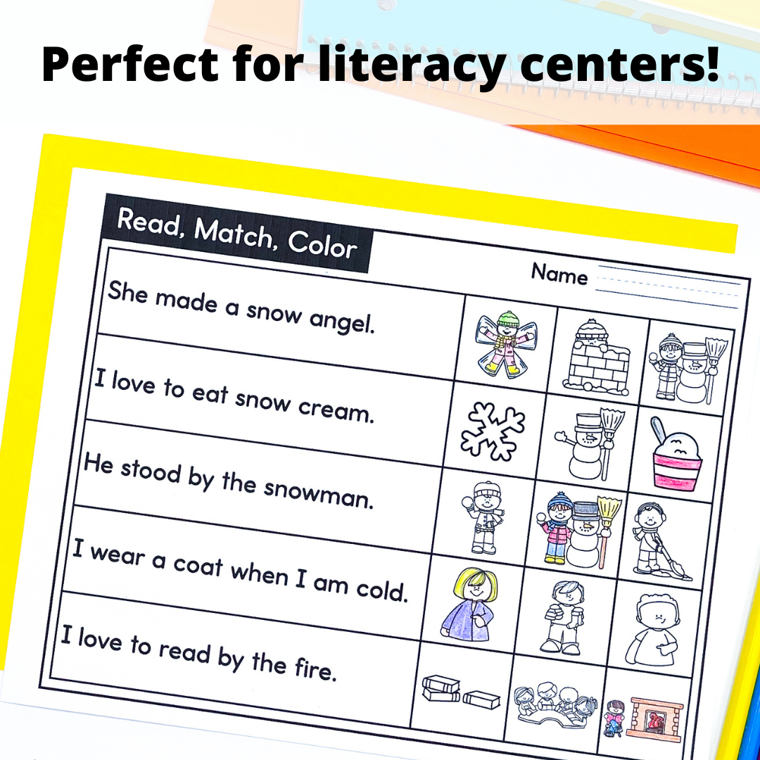 Reading Comprehension - Sentence & Picture Matching Activities for ...
