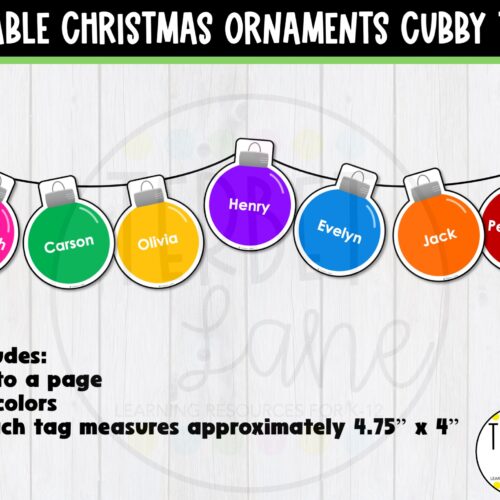 Editable Christmas Ornament Cubby Tags | Locker Labels - Classful