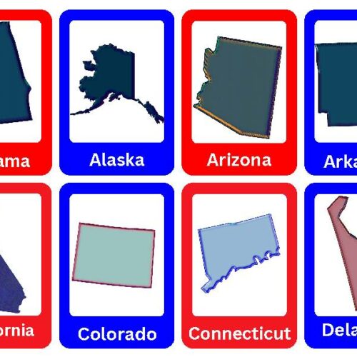 US States and Capitals Flash Cards-Great for learning geography - Classful
