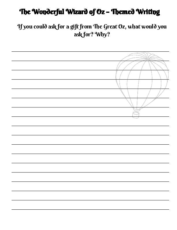 The Wonderful Wizard of Oz Writing Prompts - Classful