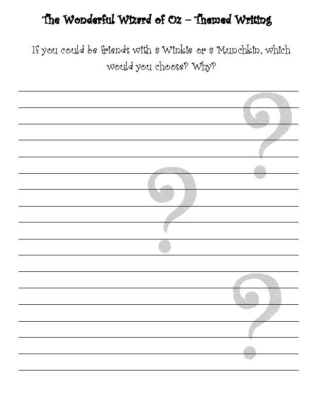 The Wonderful Wizard of Oz Writing Prompts - Classful