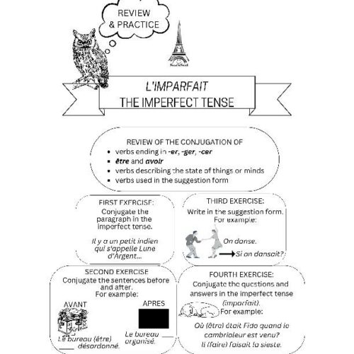 The imperfect tense - l'imparfait - review - exercises - worksheet ...