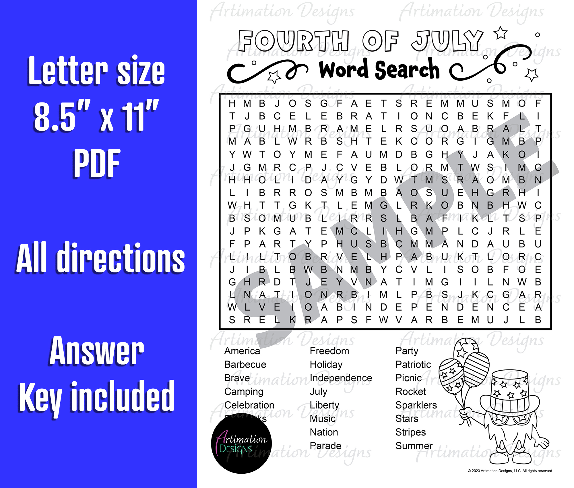 4th of July Word Game Bundle | Independence Day Word Games | Crossword ...