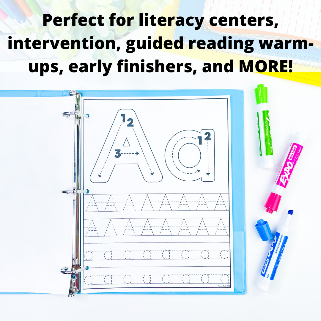 Letter Recognition Binder - Write and Wipe Letter Formation Alphabet ...