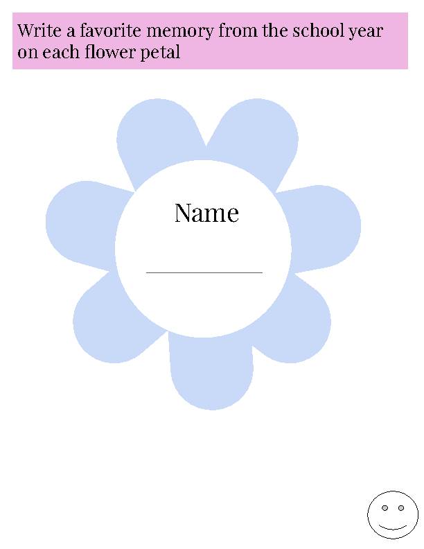 End of the Year Flower Template - Classful