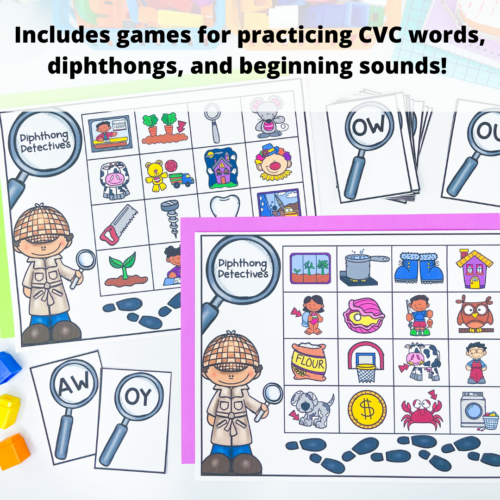 Word Detective Phonics Games for Kindergarten Literacy Centers - Classful