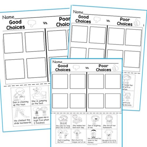 Good Choices vs. Poor Choices-Cut & Paste, Pocket Chart Sorting ...