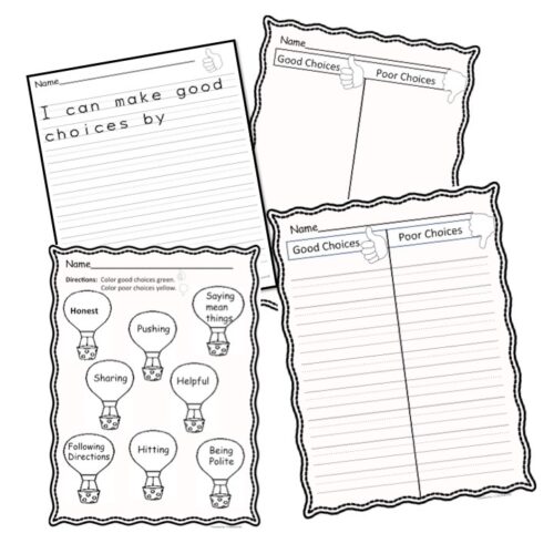 Good Choices vs. Poor Choices-Cut & Paste, Pocket Chart Sorting ...