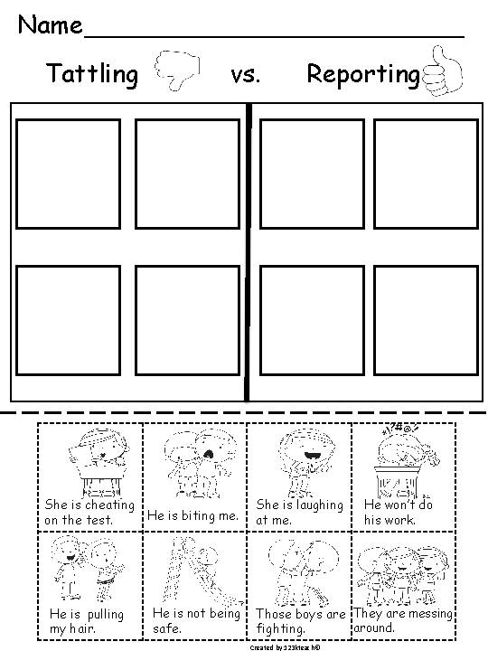 Tattling vs. Reporting-Character Education - Classful