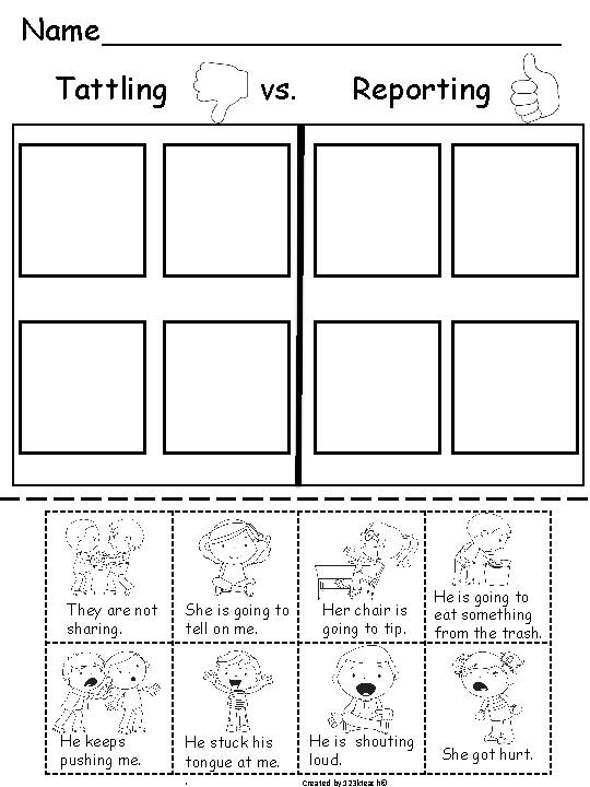 Tattling vs. Reporting-Character Education - Classful