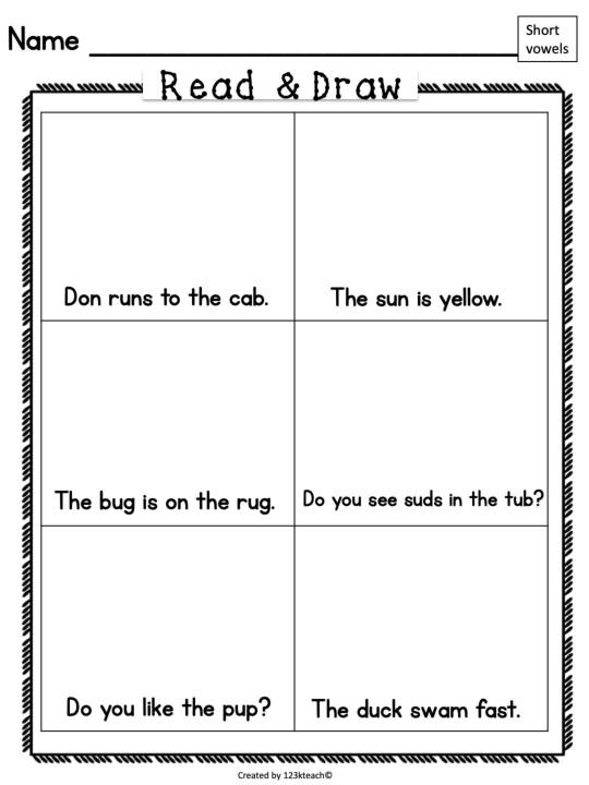 Read & Draw Decodable Sentences -Science of Reading-Differentiated ...