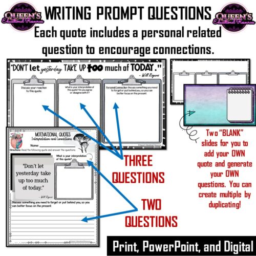 Bell Ringers- Motivational Quotes and Prompts for Growth Mindset - Classful