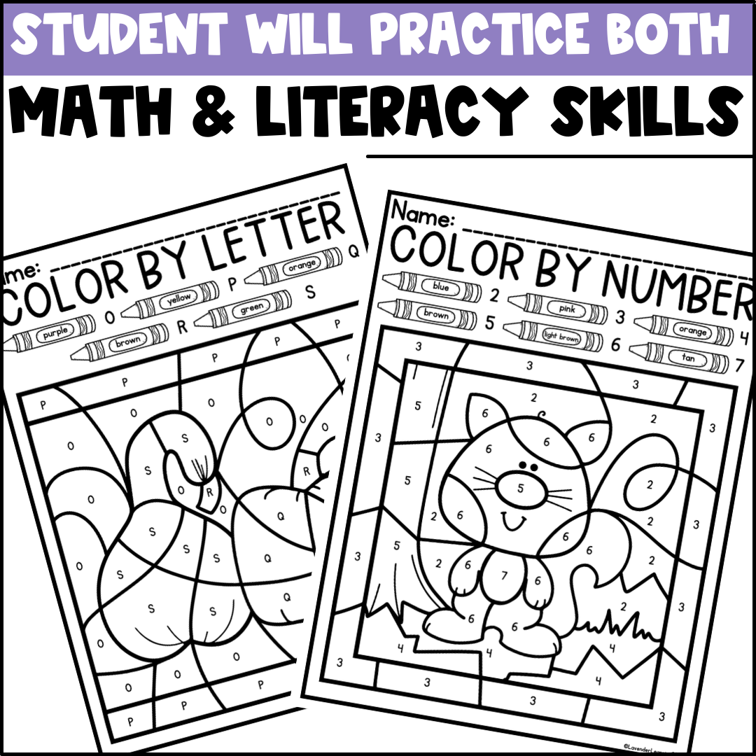 Fall Color by Code - Fall Color by Number - Fall Color by Letter - Classful