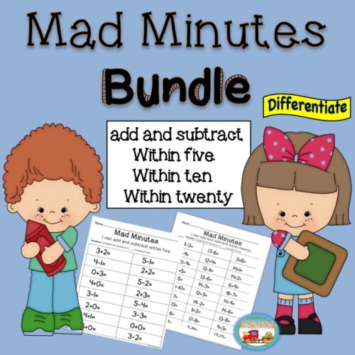 Mad Minutes Bundle- Addition, Subtraction, Kindergarten, First Grade ...