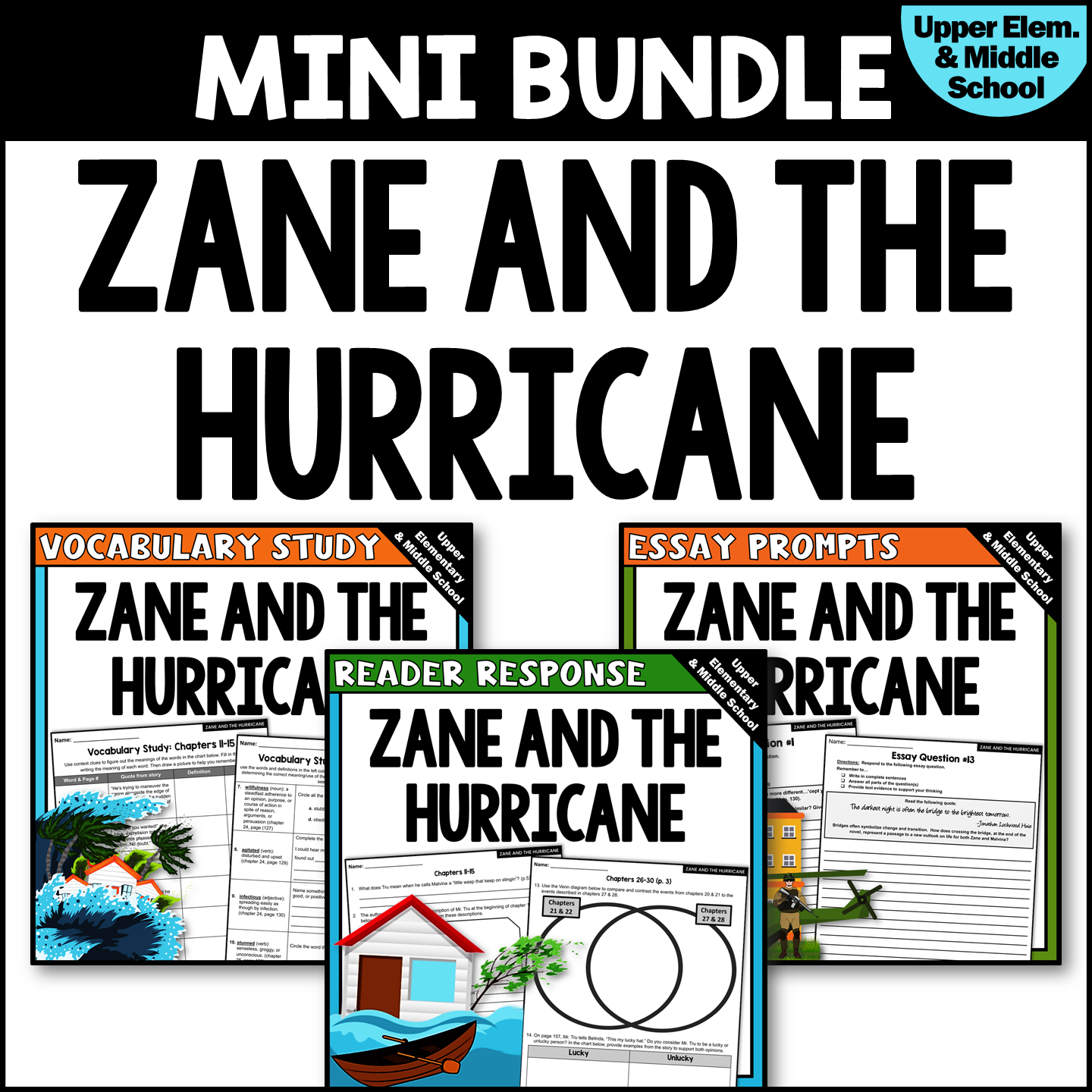 Zane and the Hurricane Novel Study MINI BUNDLE - Classful