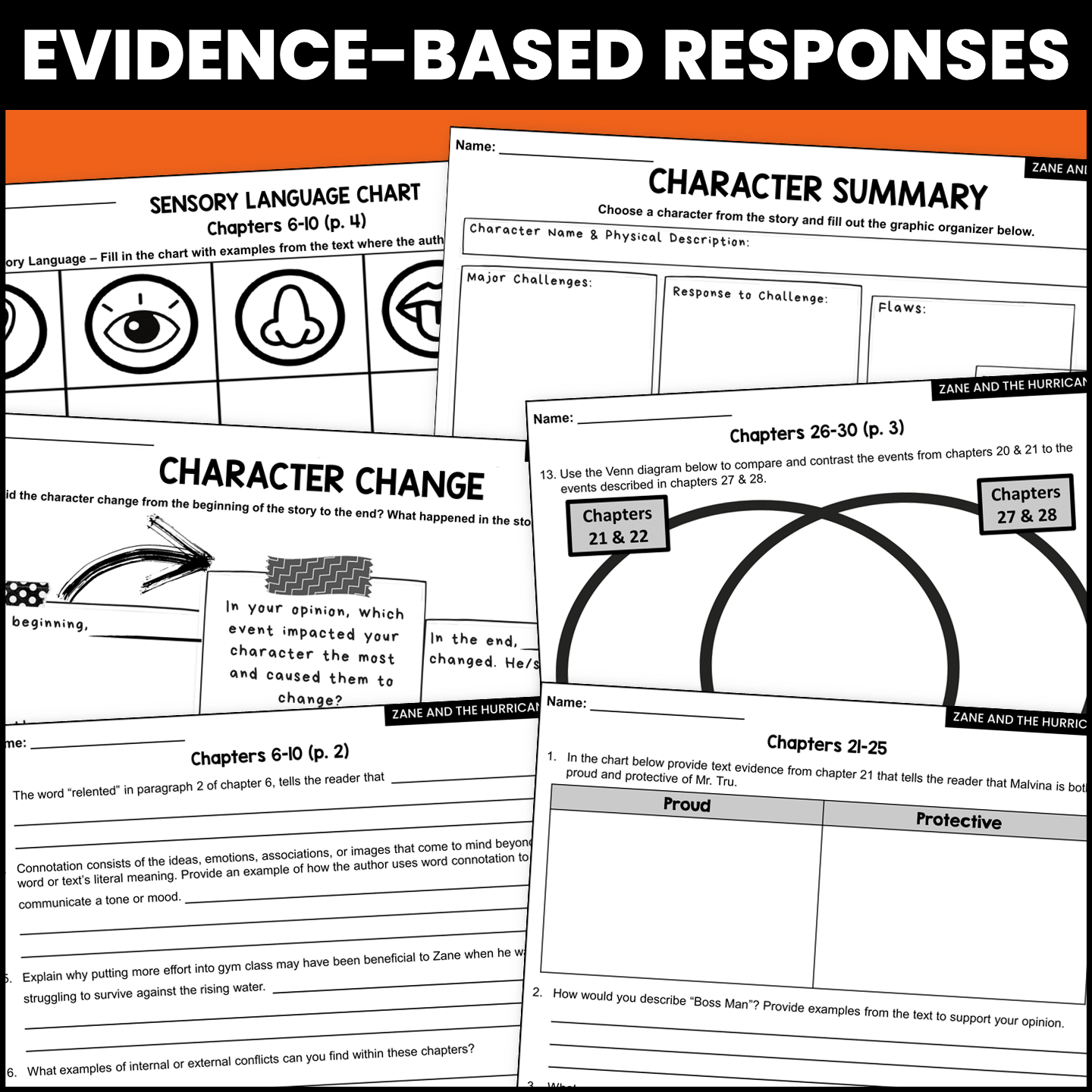 Zane and the Hurricane Novel Study MINI BUNDLE - Classful