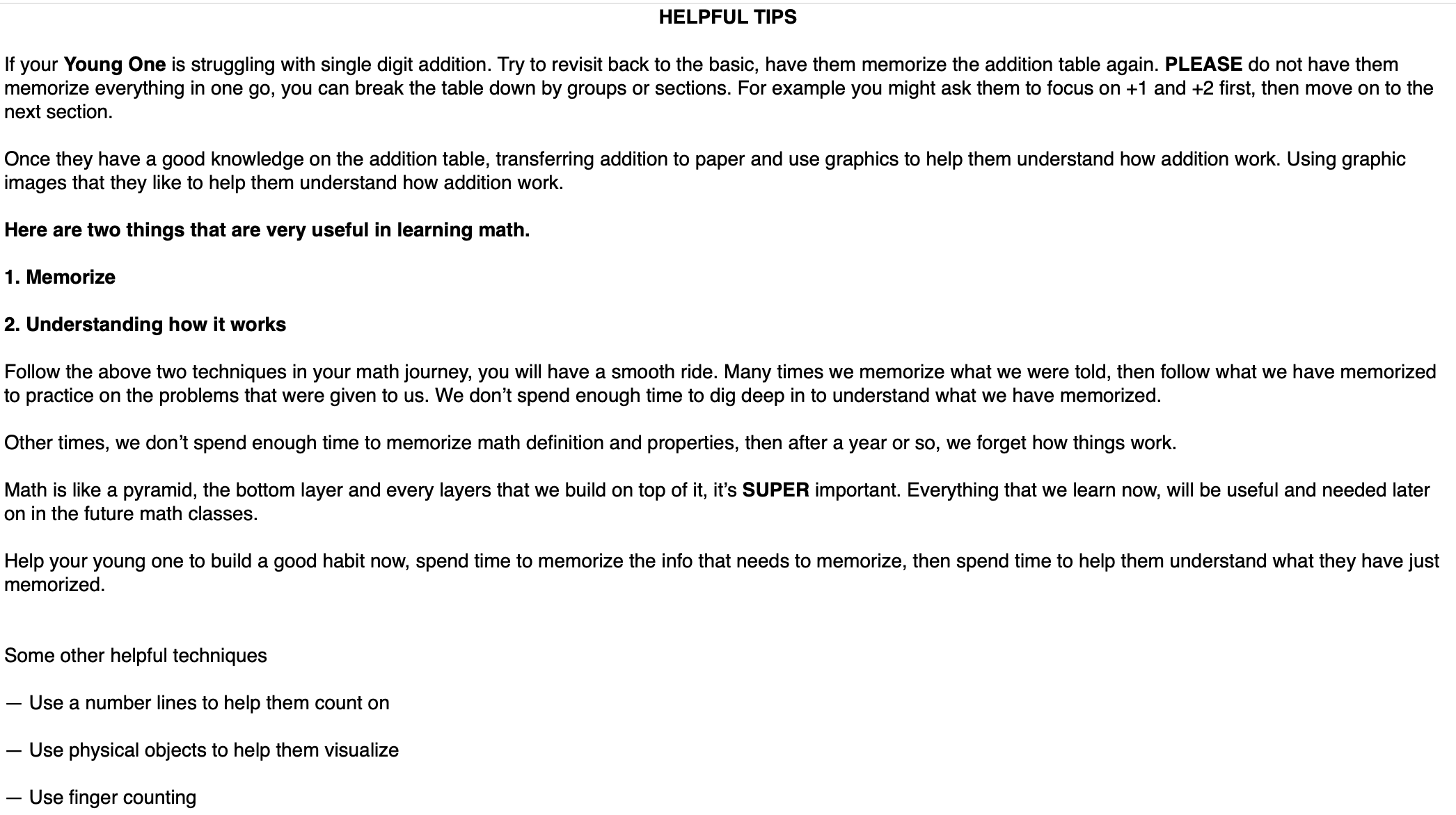 Addition Single Digit WorkSheet - Classful