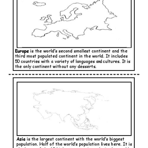 Continents and Oceans Mini Booklet and Worksheets - Classful