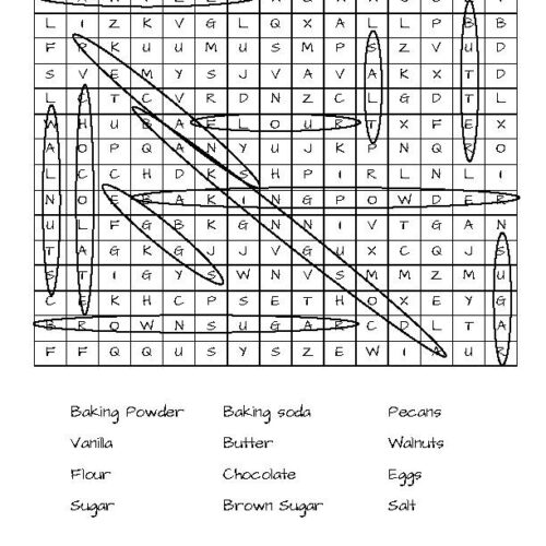 National Chocolate Chip Cookie Day Word Search - Classful