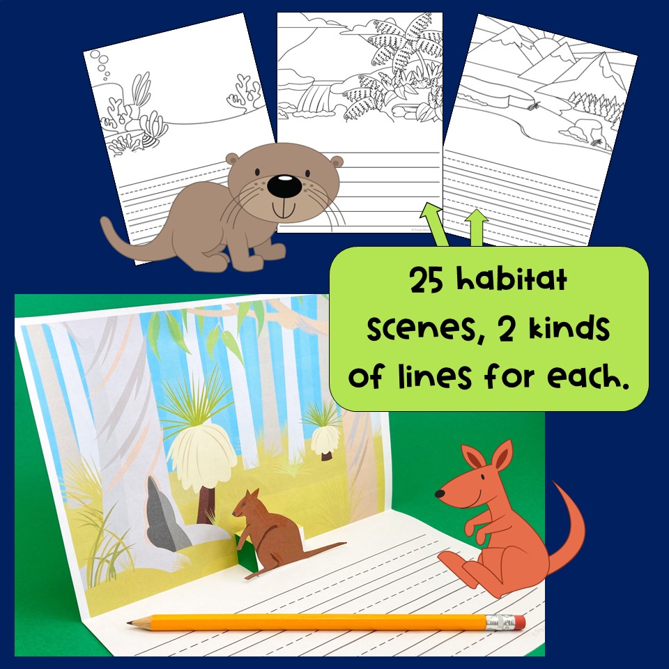 Animal Research Project with Habitat Diorama Pop Up Report - Classful