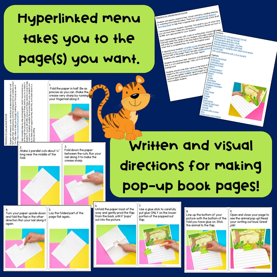 Animal Research Project with Habitat Diorama Pop Up Report - Classful