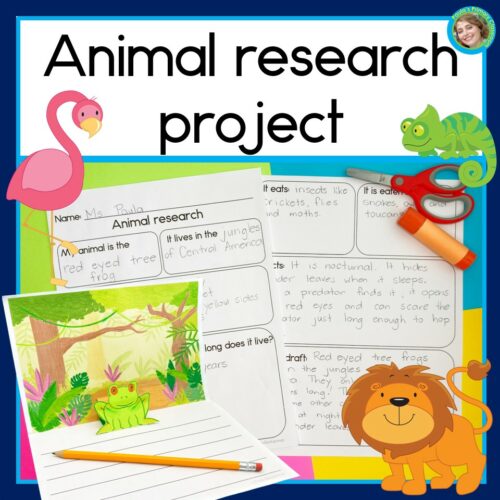 Animal Research Project with Habitat Diorama Pop Up Report - Classful