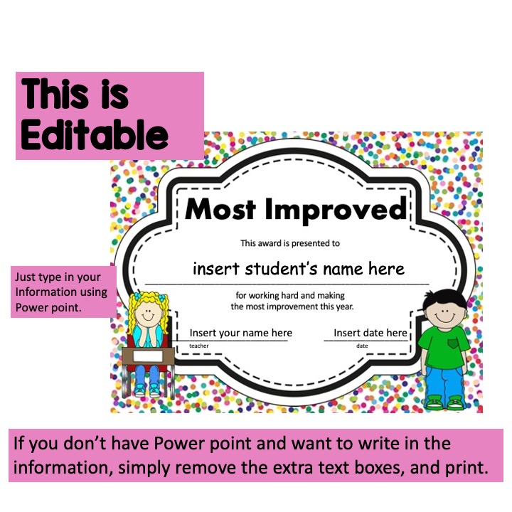 End Of Year Awards, EDITABLE Certificates, Color/ Black & White ...