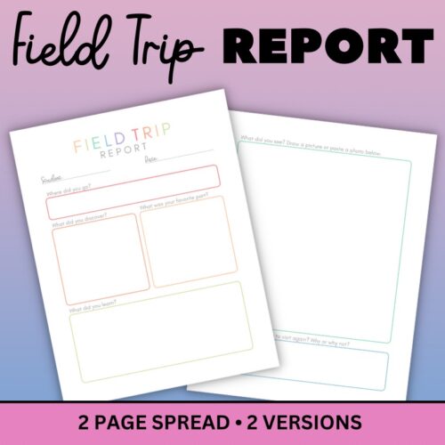 Field Trip Report, Field Trip Log, Field Trip Journal, School Field ...